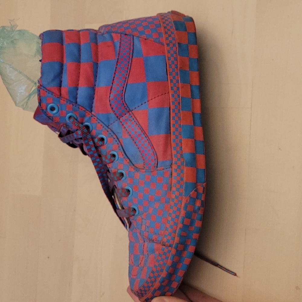 Rare Van's Checkerboard-All-Over High Tops Y2k Unisex… - Gem